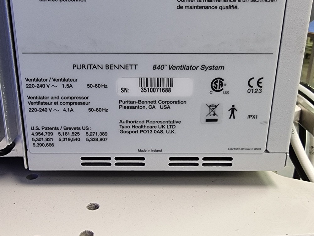 Nellcor Puritan Bennet 840 Ventilator System on Trolley